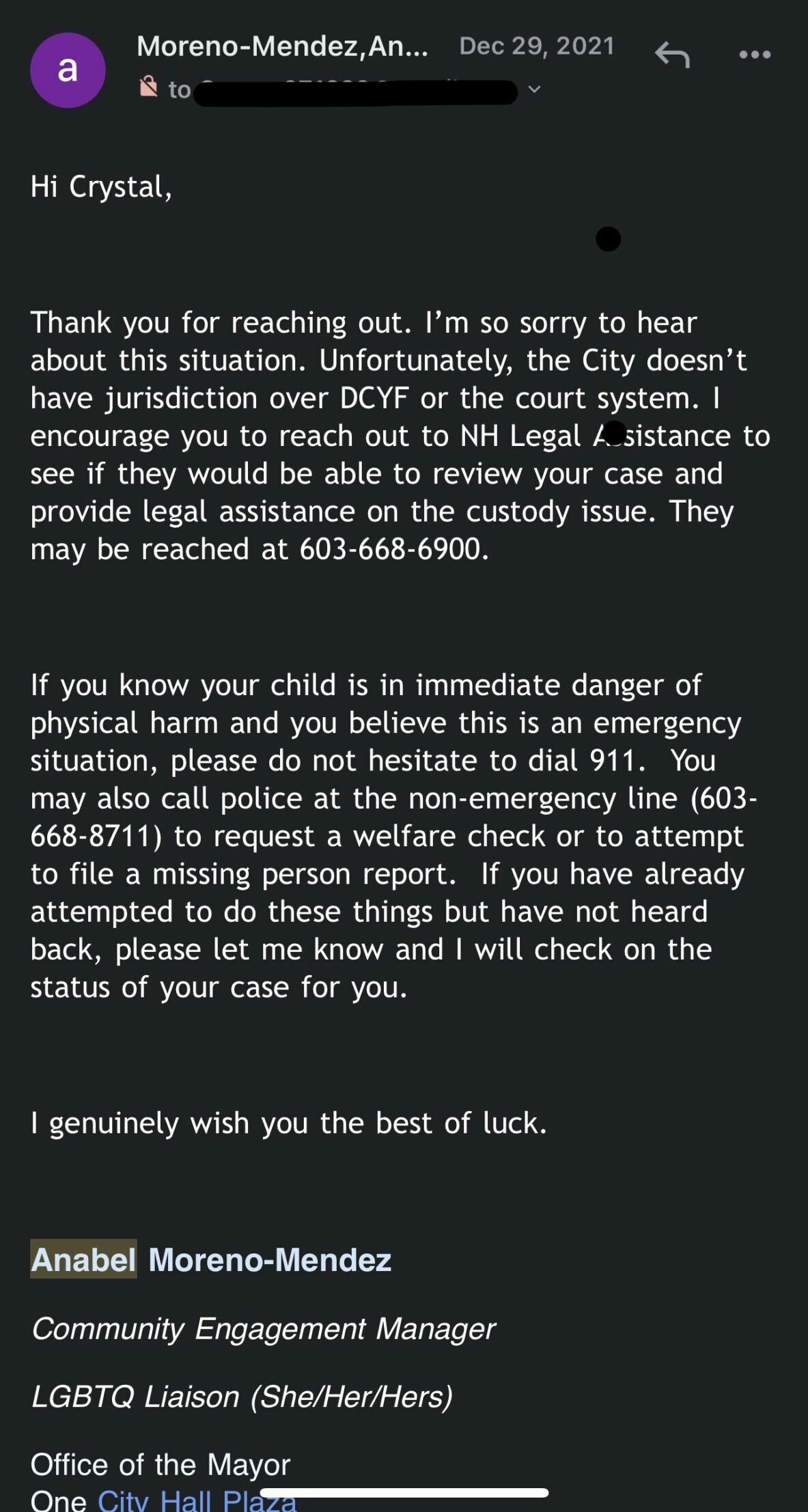 Craig Admin Dismissed Desperate Emails From Harmony Montgomery's Mother ...