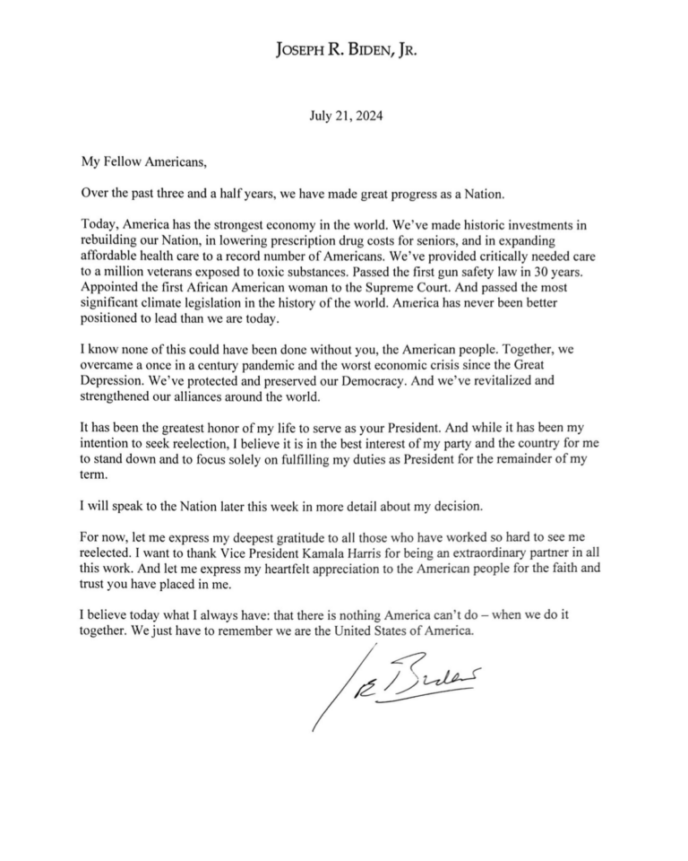 READ: President Joe Biden's Withdrawal as Democratic Nominee - NH Journal READ: President Joe Biden's Withdrawal as Democratic Nominee - NH Journal