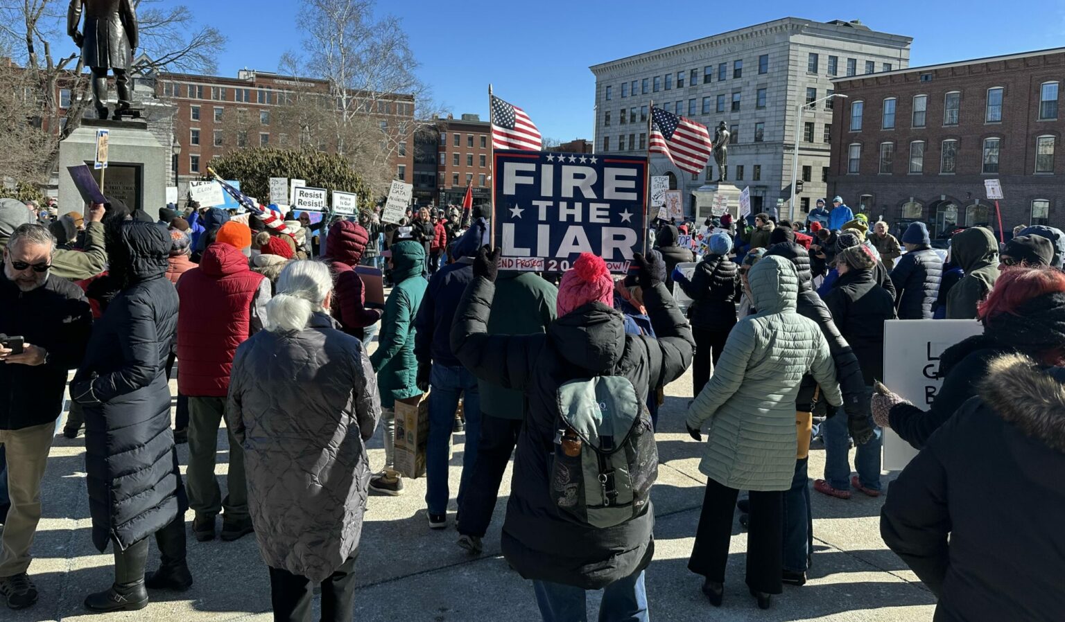 Protesters Descend on State House to Denounce Trump, Defend DEI and ...